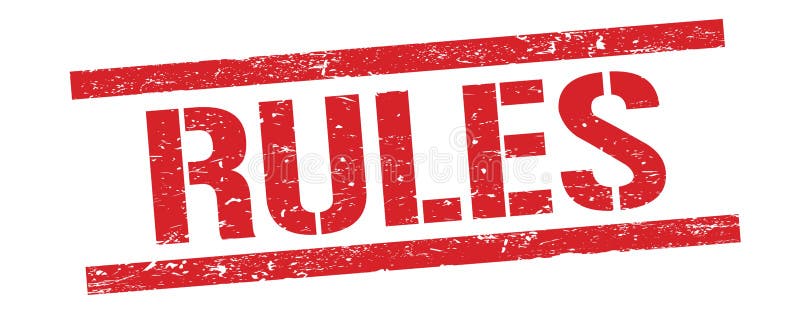 RULES Text on Red Blue Ribbon Stamp Stock Illustration - Illustration ...