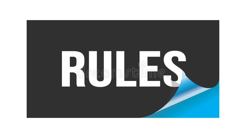 RULES Text Written on Black Blue Sticker Stock Illustration ...