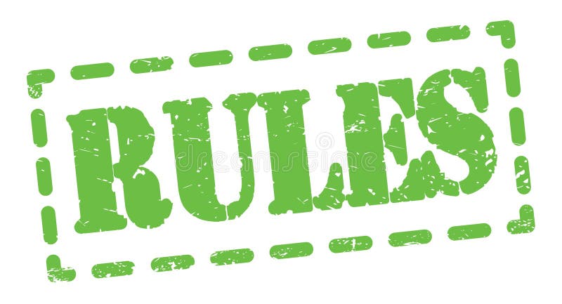 RULES Text Written on Green Stamp Sign Stock Illustration ...