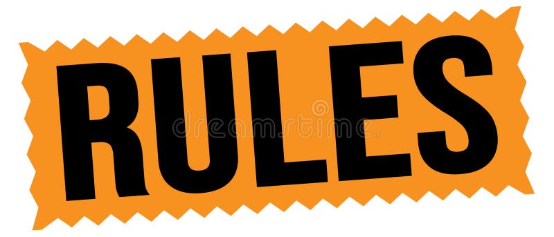 RULES Text Written on Orange-black Stamp Sign Stock Illustration ...