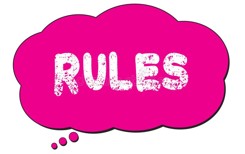 RULES Text Written on a Pink Cloud Bubble Stock Illustration ...