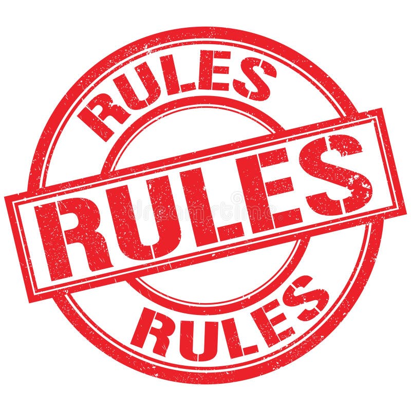 RULES Text Written on Red Stamp Sign Stock Illustration - Illustration ...