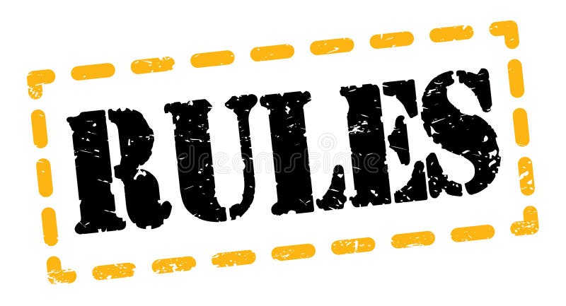 RULES Text Written on Yellow-black Stamp Sign Stock Illustration ...