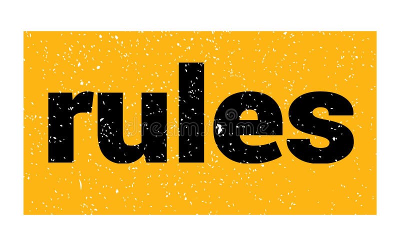 Rules Text Written on Yellow-black Stamp Sign Stock Illustration ...