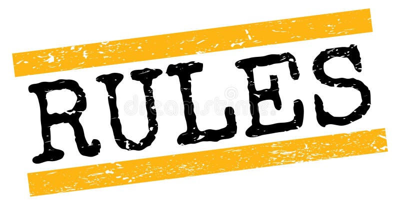 RULES Text on Yellow-black Grungy Lines Stamp Sign Stock Illustration ...