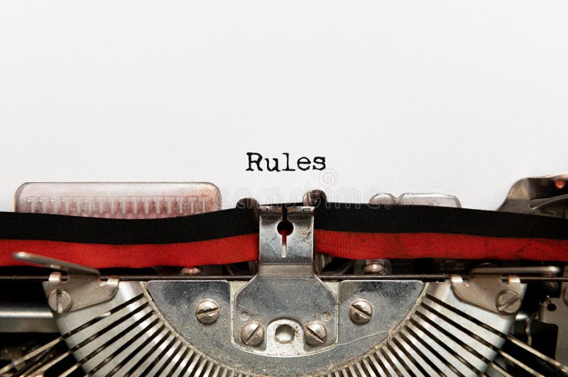 Rules Title Text Written on Paper with Typewriter Stock Photo - Image ...