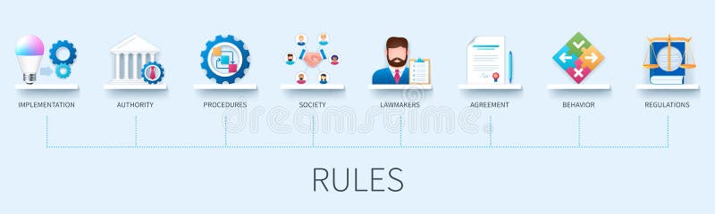 Rules Vector Infographics in 3D Style Stock Vector - Illustration of ...