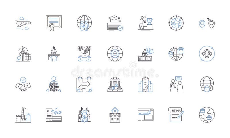 Ruling Class Supremacy Line Icons Collection. Domination, Hierarchy ...