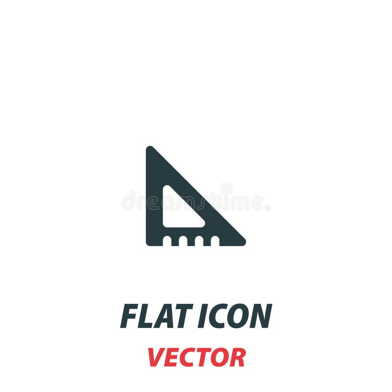 Ruller Icon in a Flat Style. Vector Illustration Pictogram on White ...