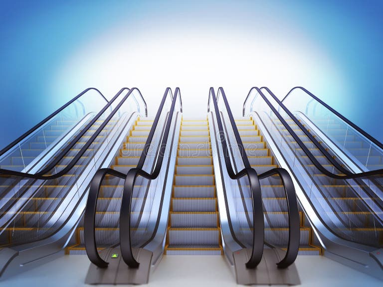 Rulltrappa stock illustrationer. Illustration av metall - 48194780