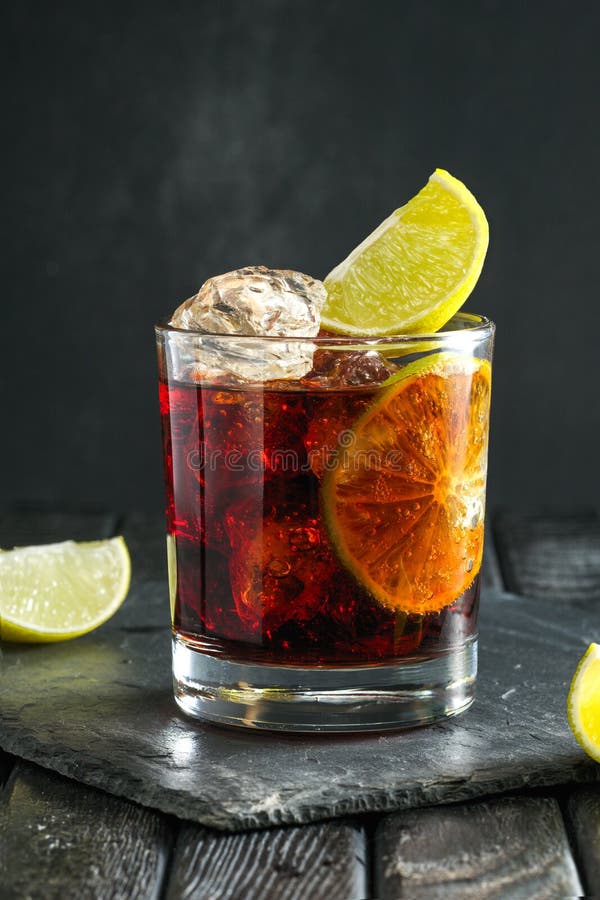 Rum and Cola Cocktail in Glasses Stock Image - Image of sweet, toned ...