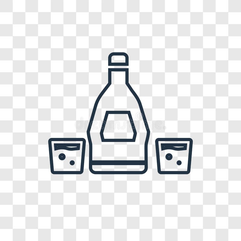 Rum Concept Vector Linear Icon Isolated on Transparent Background, Rum ...