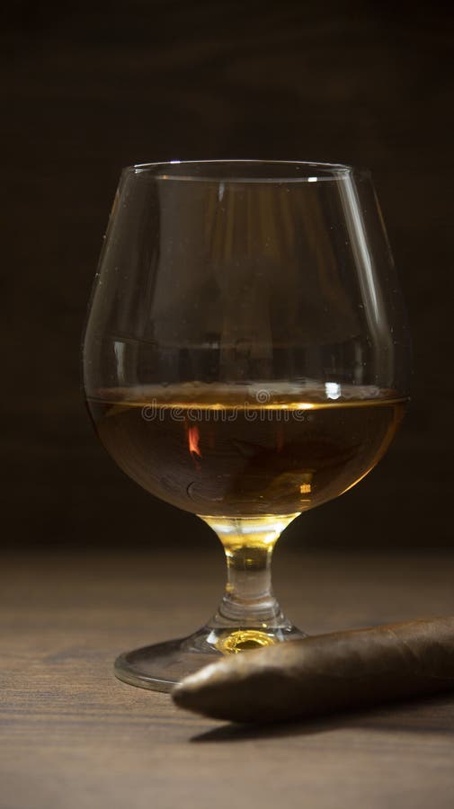 CUP of RUM with CIGAR stock photo. Image of ligth, alcohol - 207192484