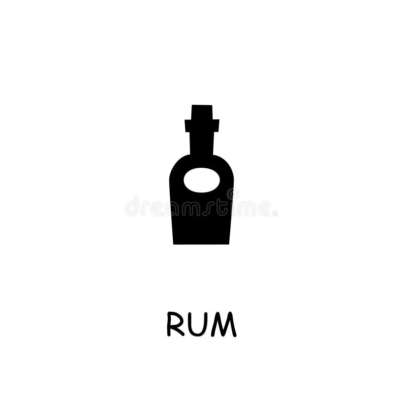 Glass Of Rum Icon, Flat Style Stock Vector - Illustration of plaid ...