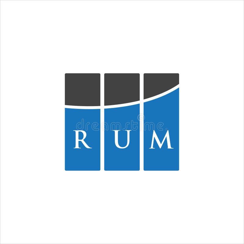 RUM Letter Logo Design on WHITE Background. RUM Creative Initials ...