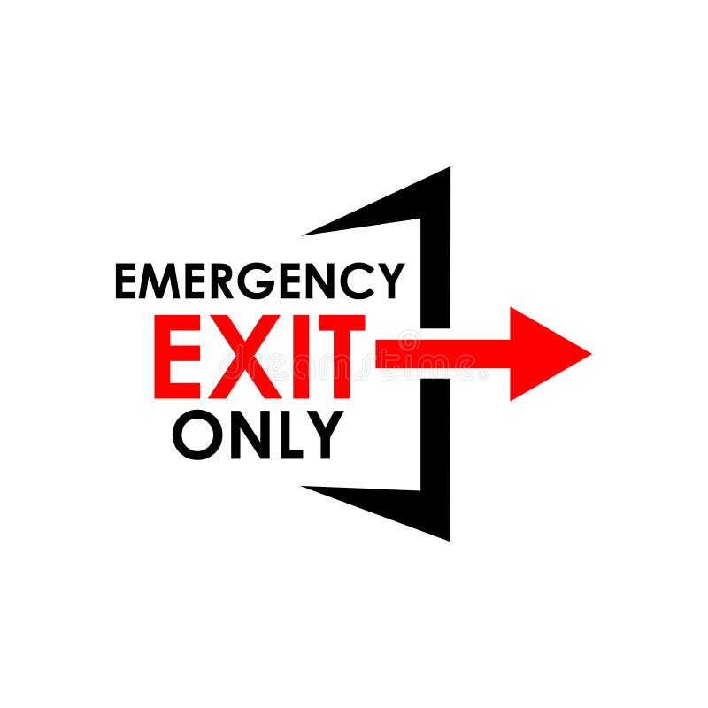 Emergency Exit only Sign . Creative Lettering Vector Illustration ...