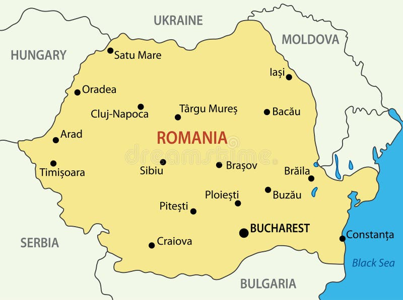 Rumania - Mapa Del Vector Del País Ilustración del Vector - Ilustración ...