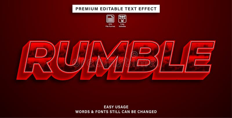 Rumble Editable Text Effect Stock Vector - Illustration of abstract ...