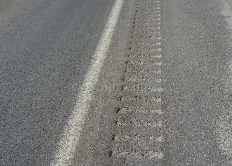 Rumble Strips on Side of Road for Driver Alertness Stock Image - Image ...