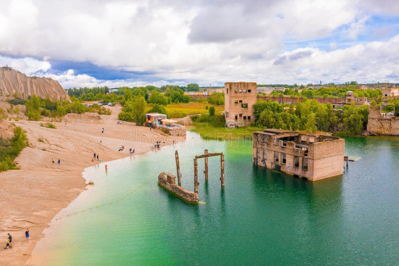Rummu Quarry in Rummu, Estonia Stock Photo - Image of tower, underwater ...