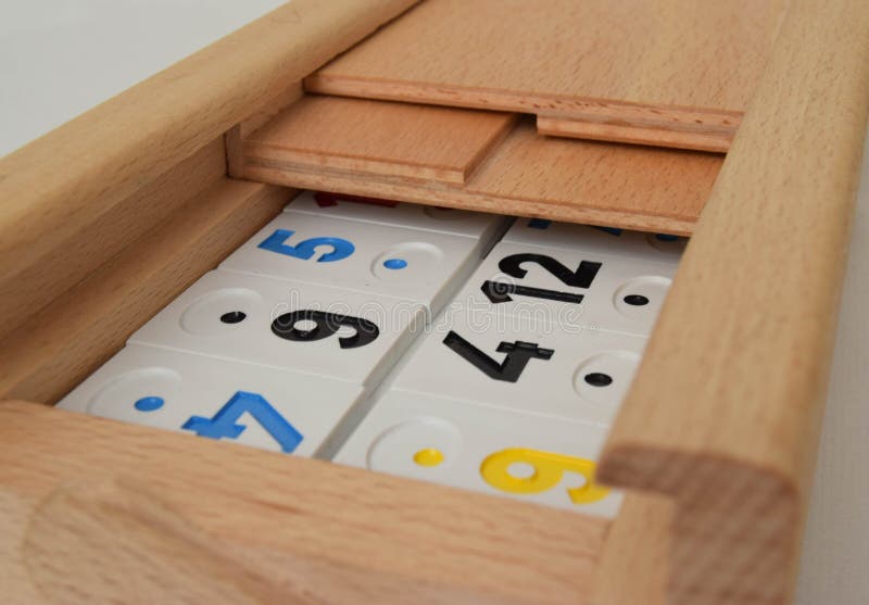 Wooden Box of Rummikub with Pieces, White Background Stock Image ...