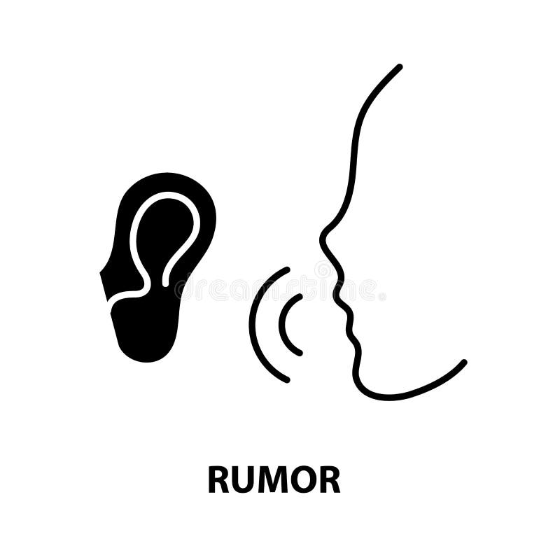 Rumor Icon, Black Vector Sign with Editable Strokes, Concept ...