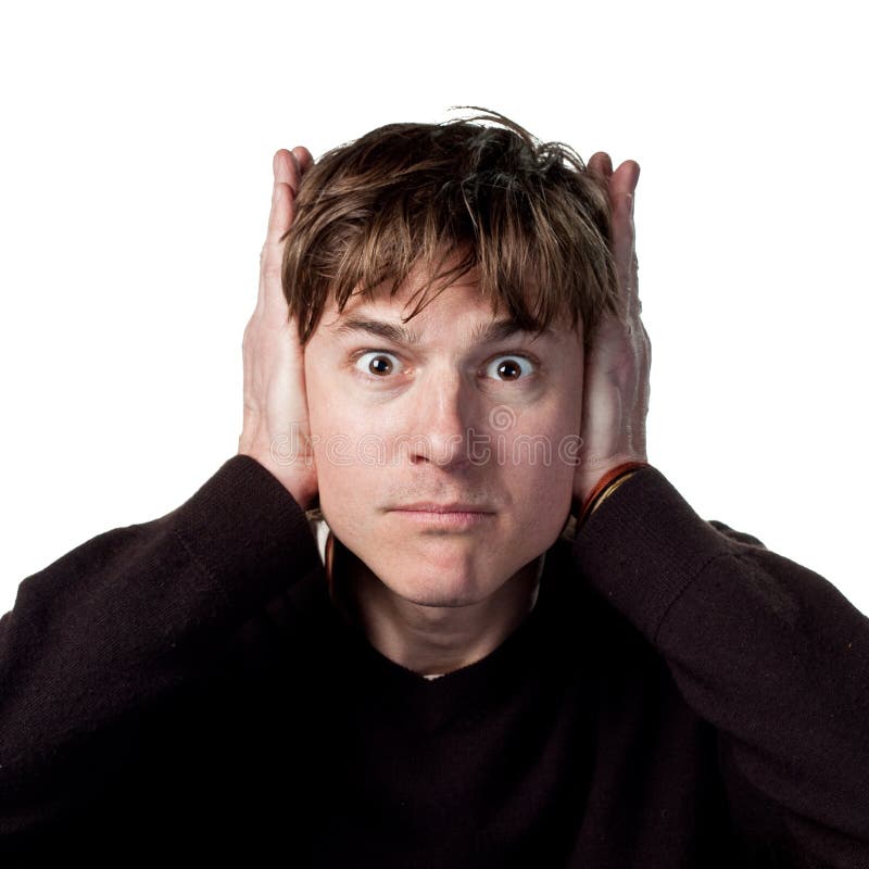 Uomo d'affari nel panico fotografia stock. Immagine di riservatezza ...