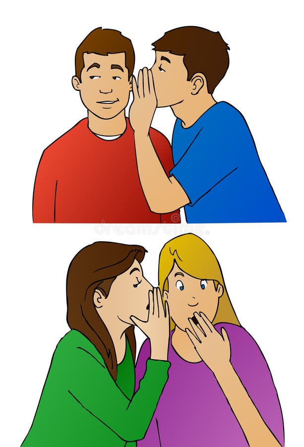Rumors, Whispers and Gossip Stock Vector - Illustration of smiling ...