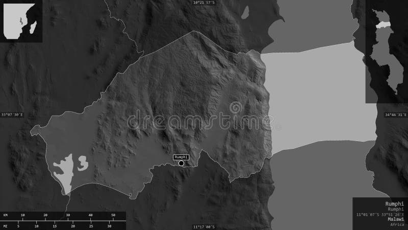 Rumphi, Malawi - Composition. Grayscale Stock Illustration ...
