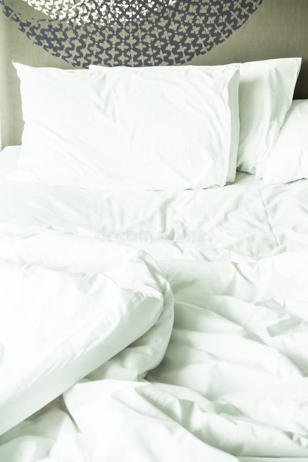 Rumpled bed stock photo. Image of cotton, background - 74506842