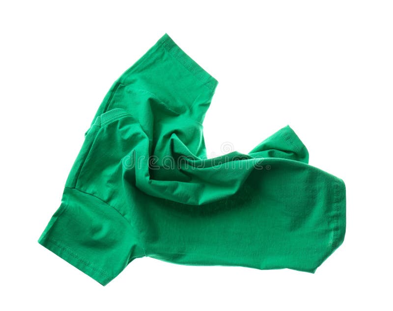 Rumpled Green T-shirt Isolated. Messy Clothes Stock Image - Image of ...