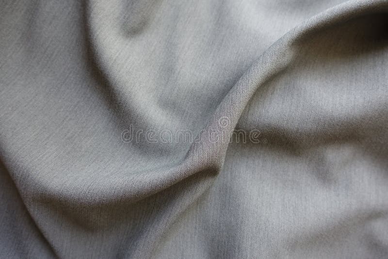 Rumpled Light Grey Polyester Fabric with Herringbone Pattern Stock ...