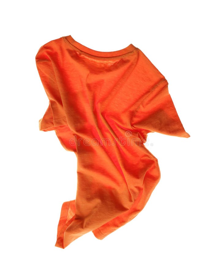 Rumpled Orange T-shirt Isolated. Messy Clothes Stock Photo - Image of ...