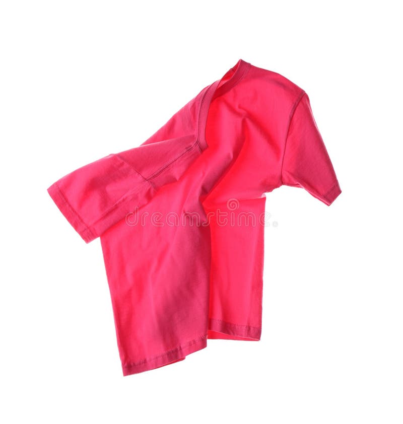 Rumpled Pink T-shirt Isolated. Messy Clothes Stock Photo - Image of ...