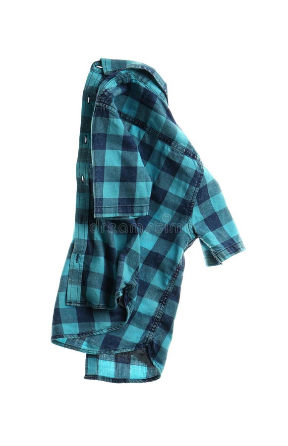 Rumpled Plaid Shirt Isolated. Messy Clothes Stock Photo - Image of ...