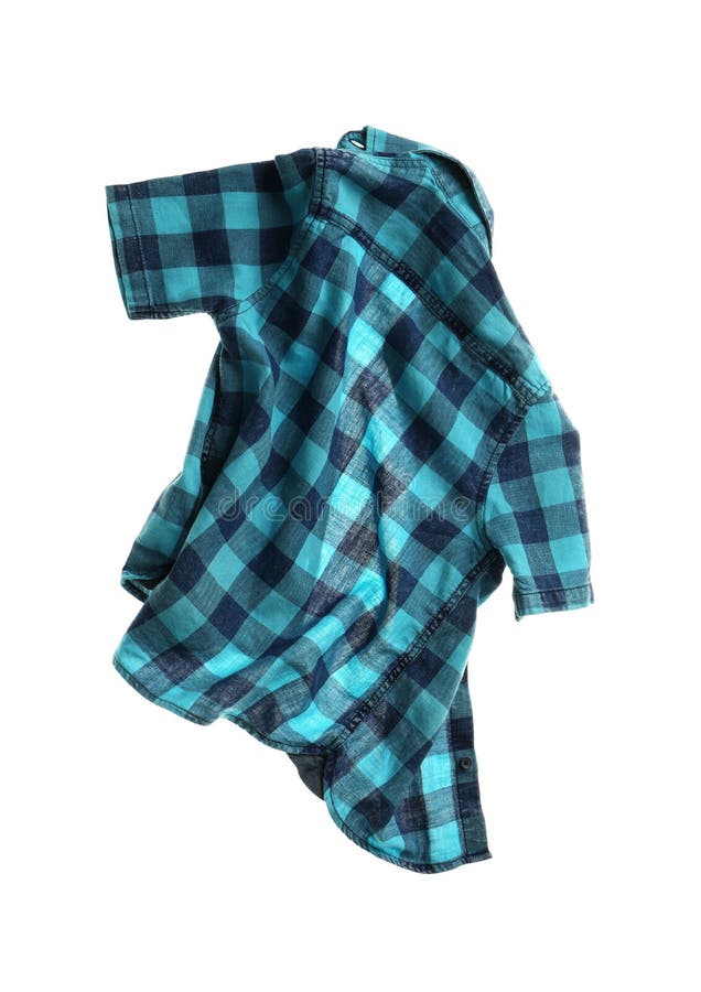 Rumpled Plaid Shirt Isolated. Messy Clothes Stock Photo - Image of ...