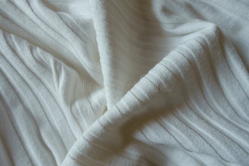 Rumpled White Cotton Ribbed Elastic Fabric Stock Photo - Image of ...