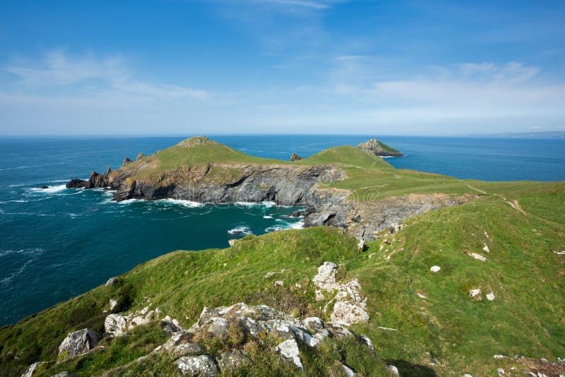 The Rumps Cornwall England UK Stock Photo - Image of coast, clouds ...
