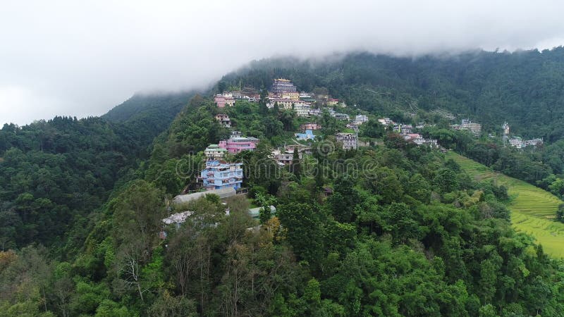Rumtek Monastery Area in Sikkim India Seen from the Sky Stock Video ...
