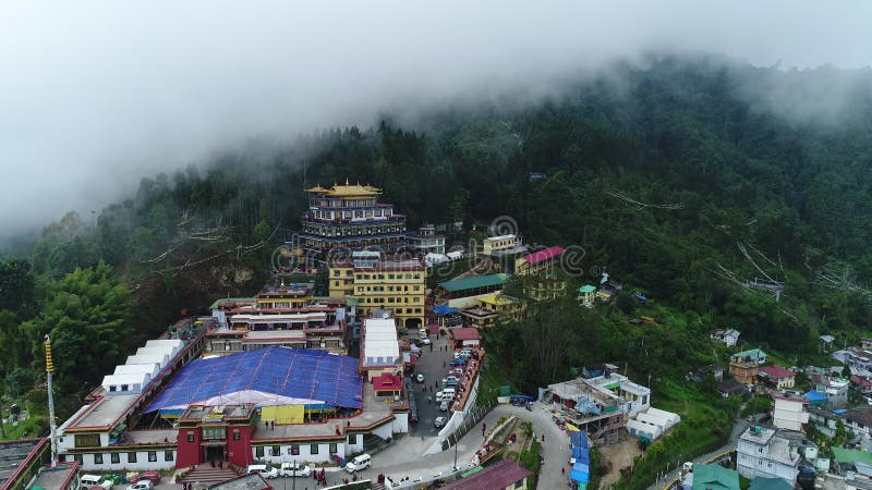 Rumtek Monastery Area in Sikkim India Seen from the Sky Stock Footage ...