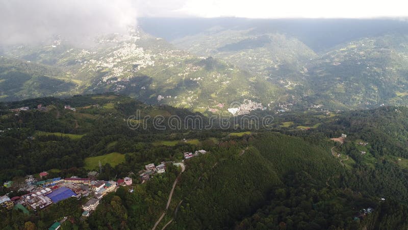 Rumtek Monastery Area in Sikkim India Seen from the Sky Stock Footage ...