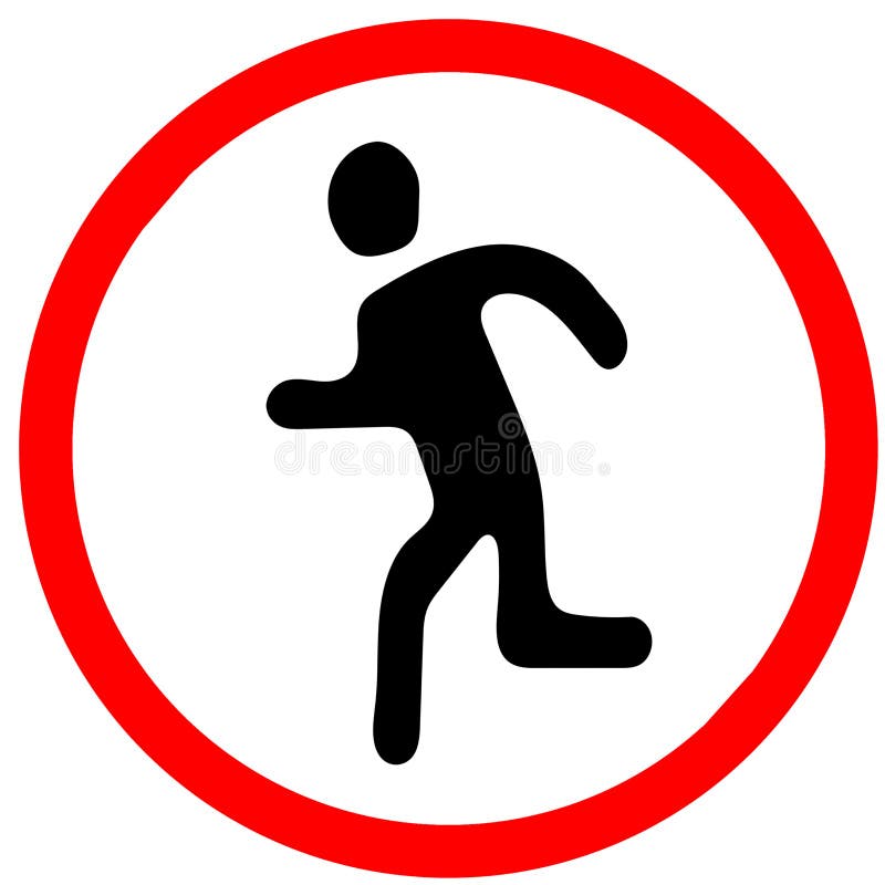 Warning or Escape Route Sign Stock Illustration - Illustration of ...