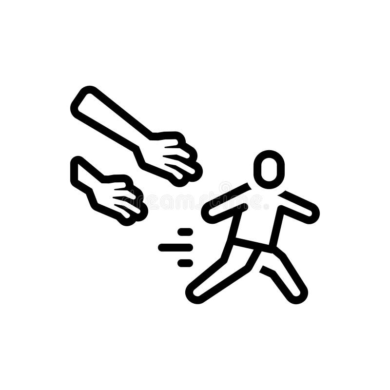 Black Line Icon for Run Away, Run and Trouble Stock Vector ...