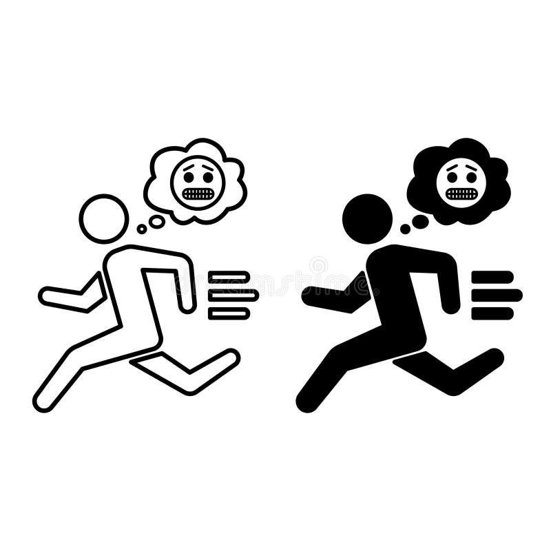 Run Away Icons. stock illustration. Illustration of escape - 381672047