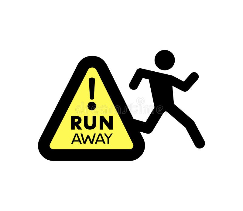Run away symbol stock vector. Illustration of vector - 292579757