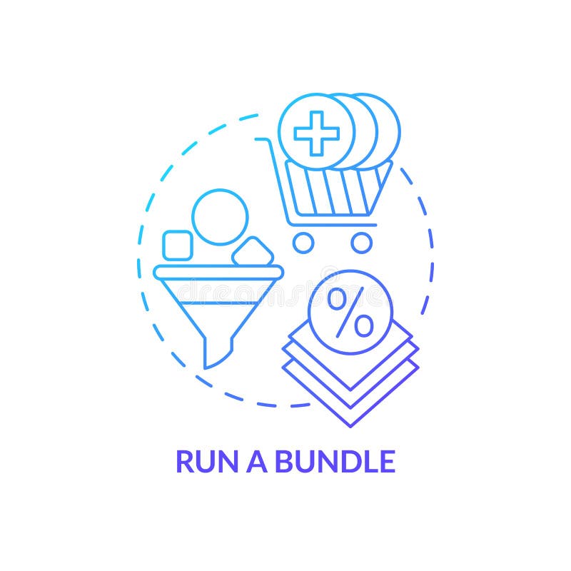 Run Bundle Blue Gradient Concept Icon Stock Vector - Illustration of ...