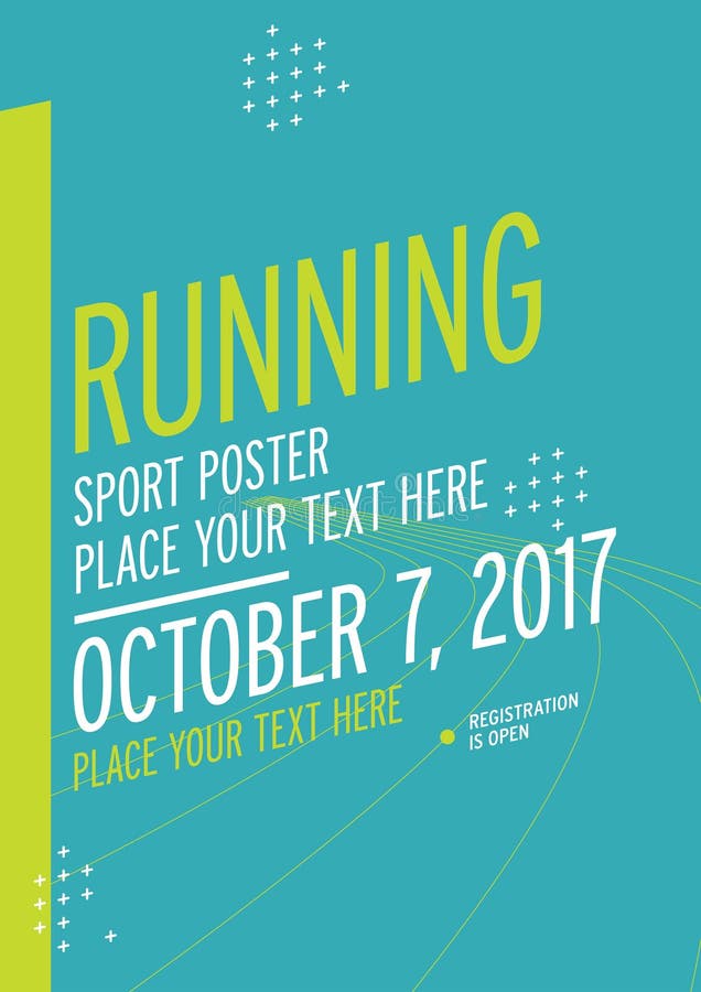 Run Championship Poster Design Template. Stock Vector - Illustration of ...