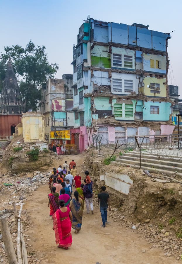 Run Down Apartment Building in the Center of Varanasi Editorial Stock ...