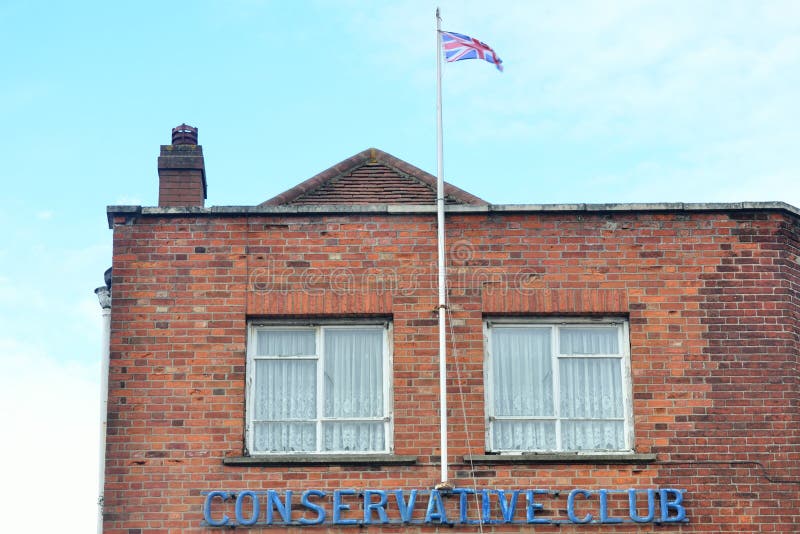Run Down conservative club stock photo. Image of flag - 51411348