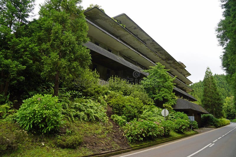 Run Down Hotel Ruine on Azores Islands Stock Photo - Image of ...